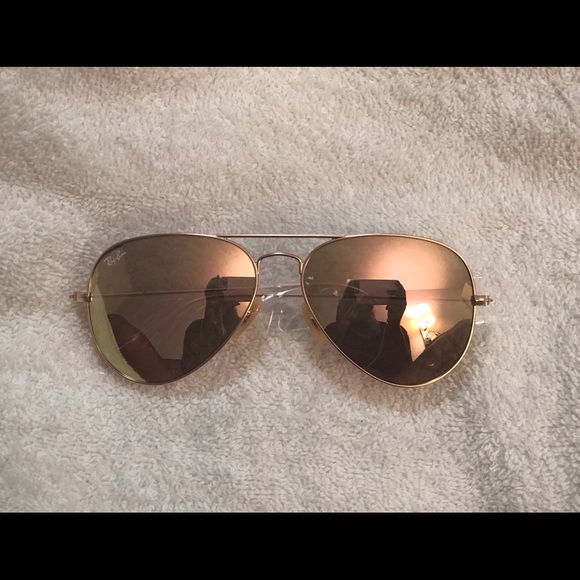 Ray-Ban | Accessories | Ray Ban Aviator Sunglasses Copper Flash Gold ...